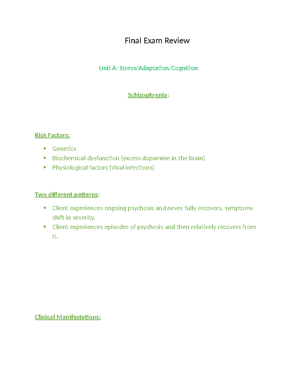 Kiersten Mc Calmant Final Exam Review - Final Exam Review Unit A ...