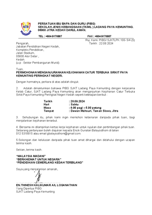 129453047 Surat Jemputan Yb Ke Sukan Tahunan - No. Ruj : Bil (16) Dlm ...