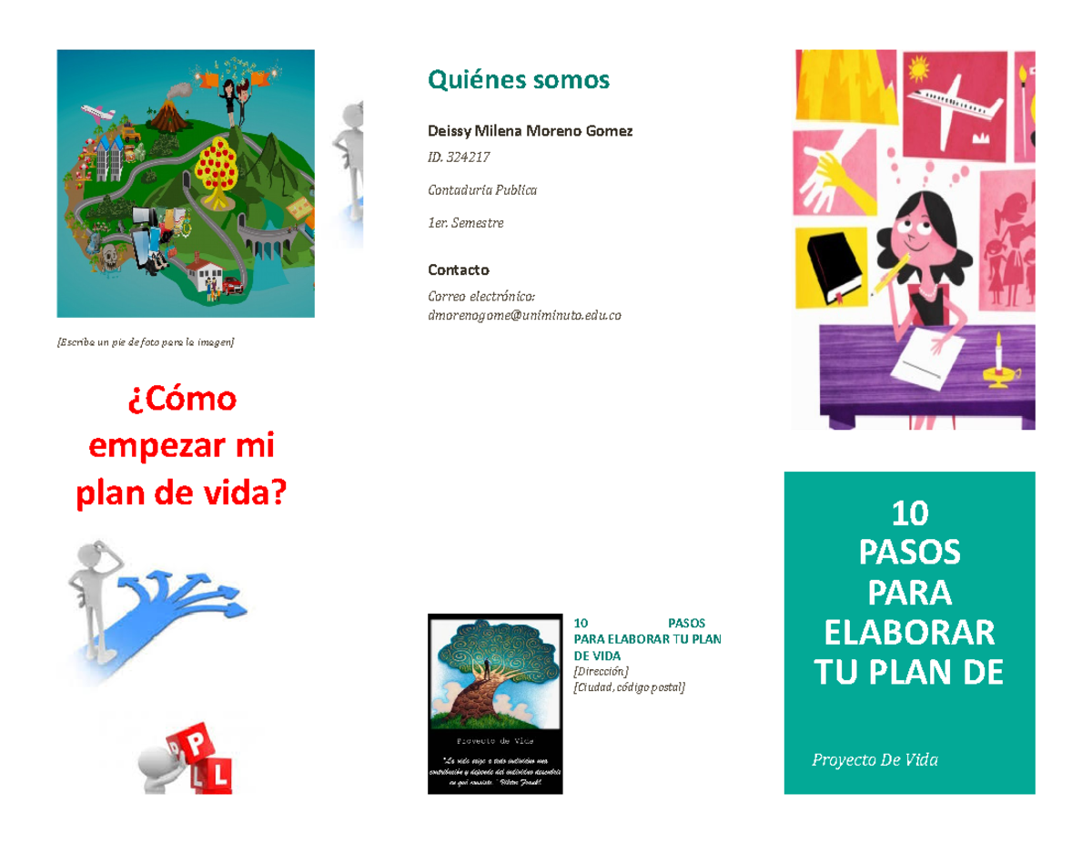 Pasos PLAN DE VIDA - proyecto - [Escriba un pie de foto para la imagen ...