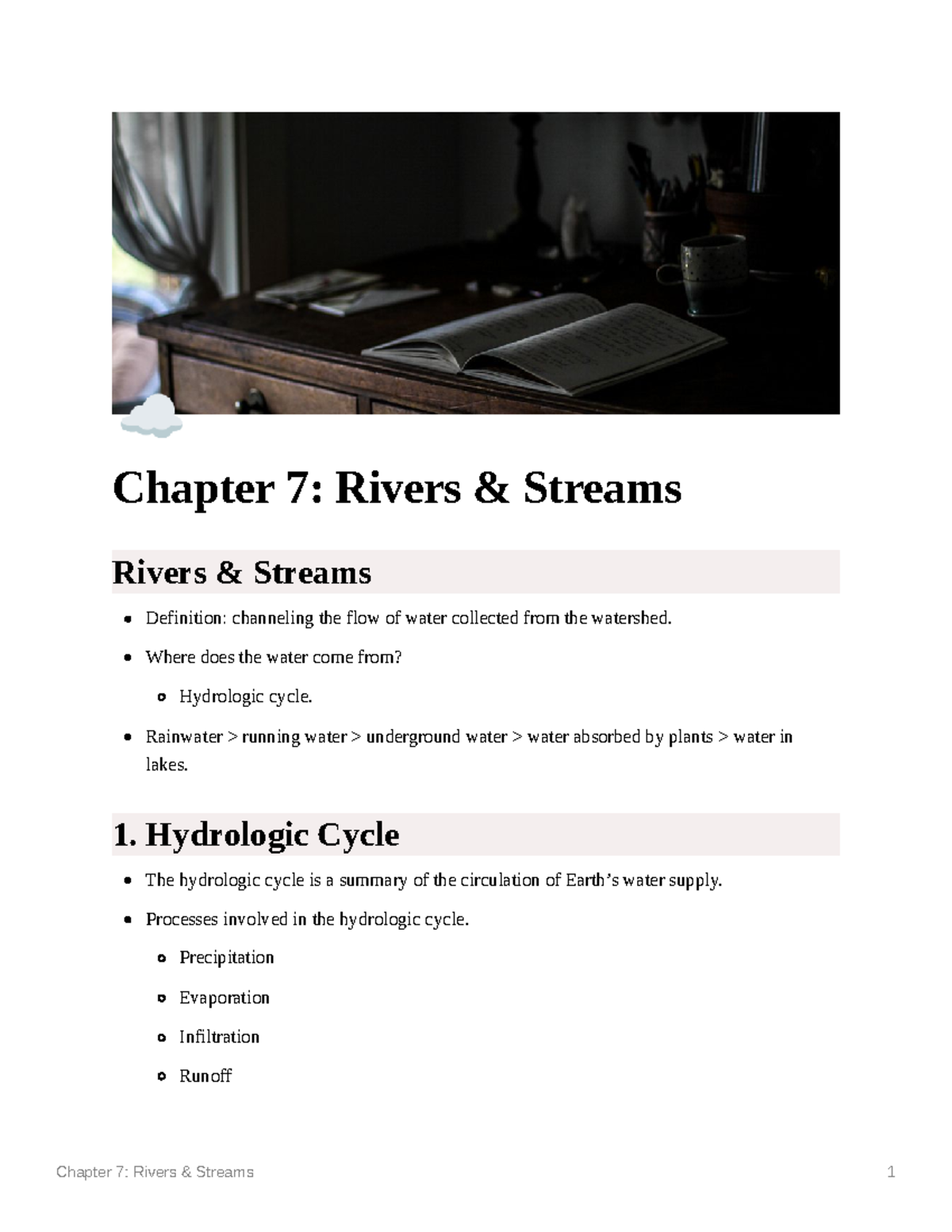 Chapter 7 Rivers Streams - ☁ Chapter 7: Rivers & Streams Rivers ...