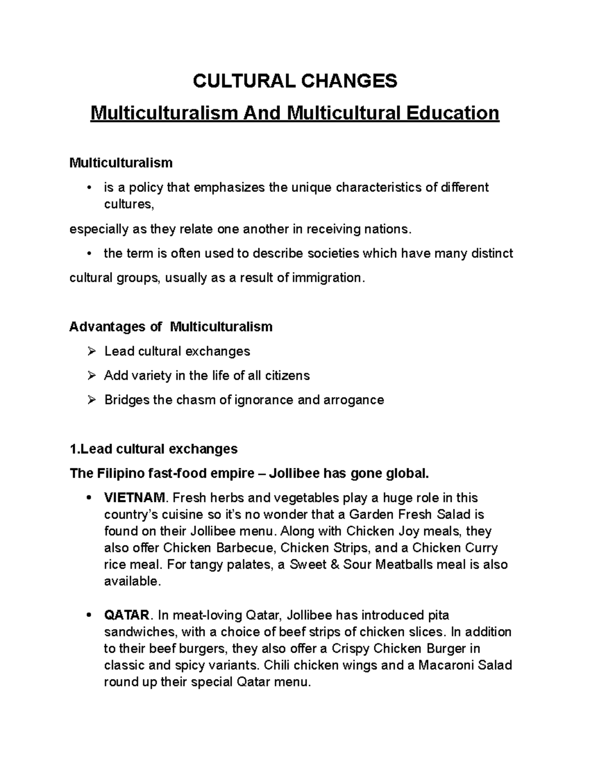Cultural- Changes Multiculturalism And Multicultural Education ...