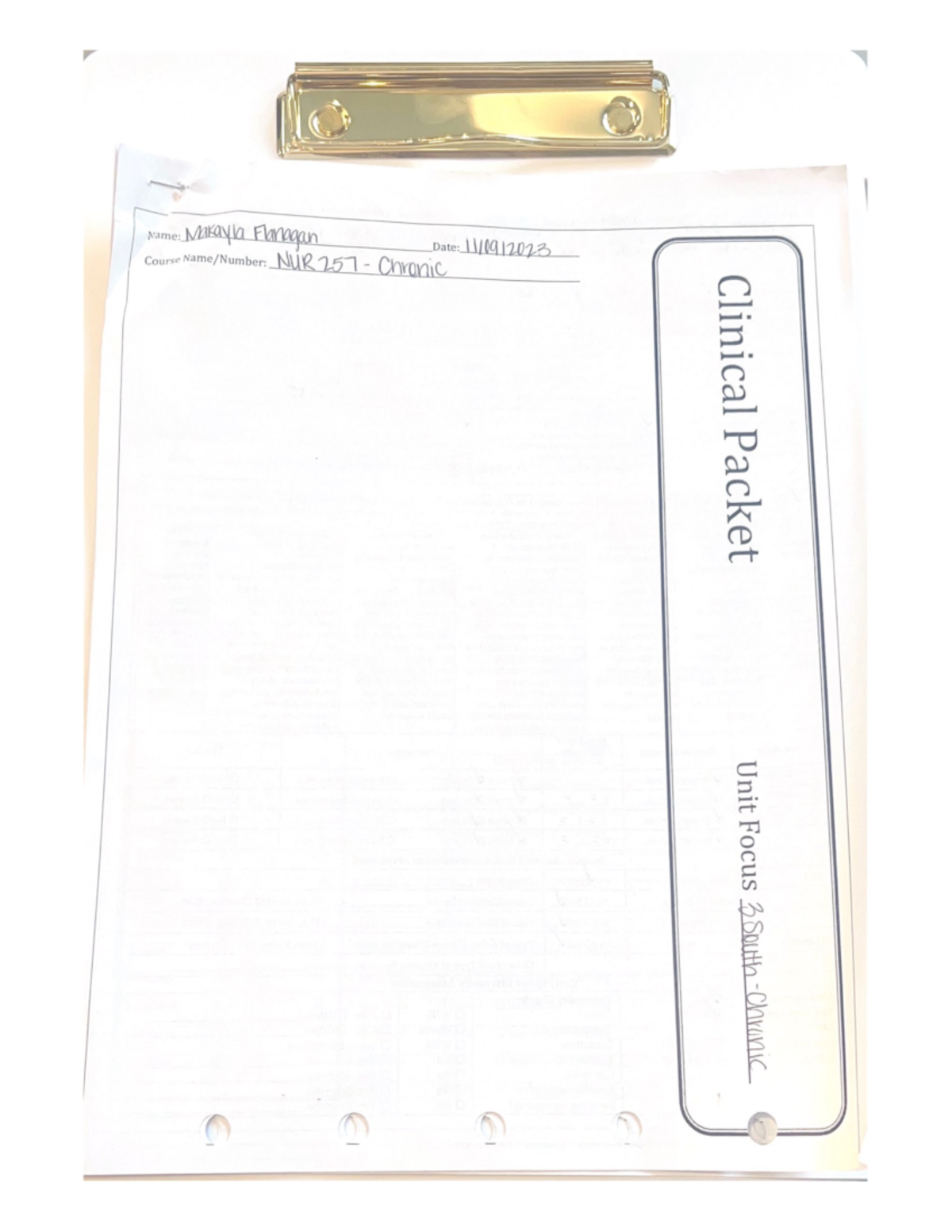 Clinical Packet 5 - NUR 257 - Studocu