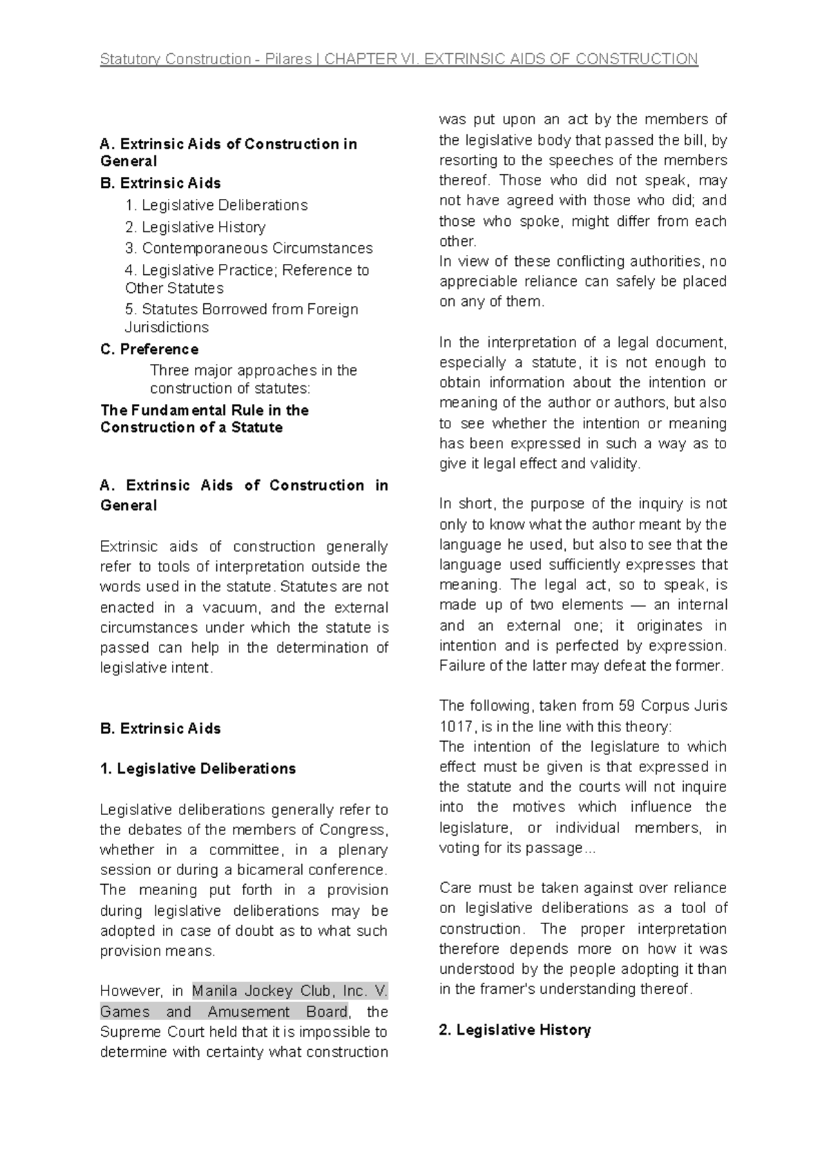 Statcon Reviewer CH 6 - A. Extrinsic Aids of Construction in General B ...