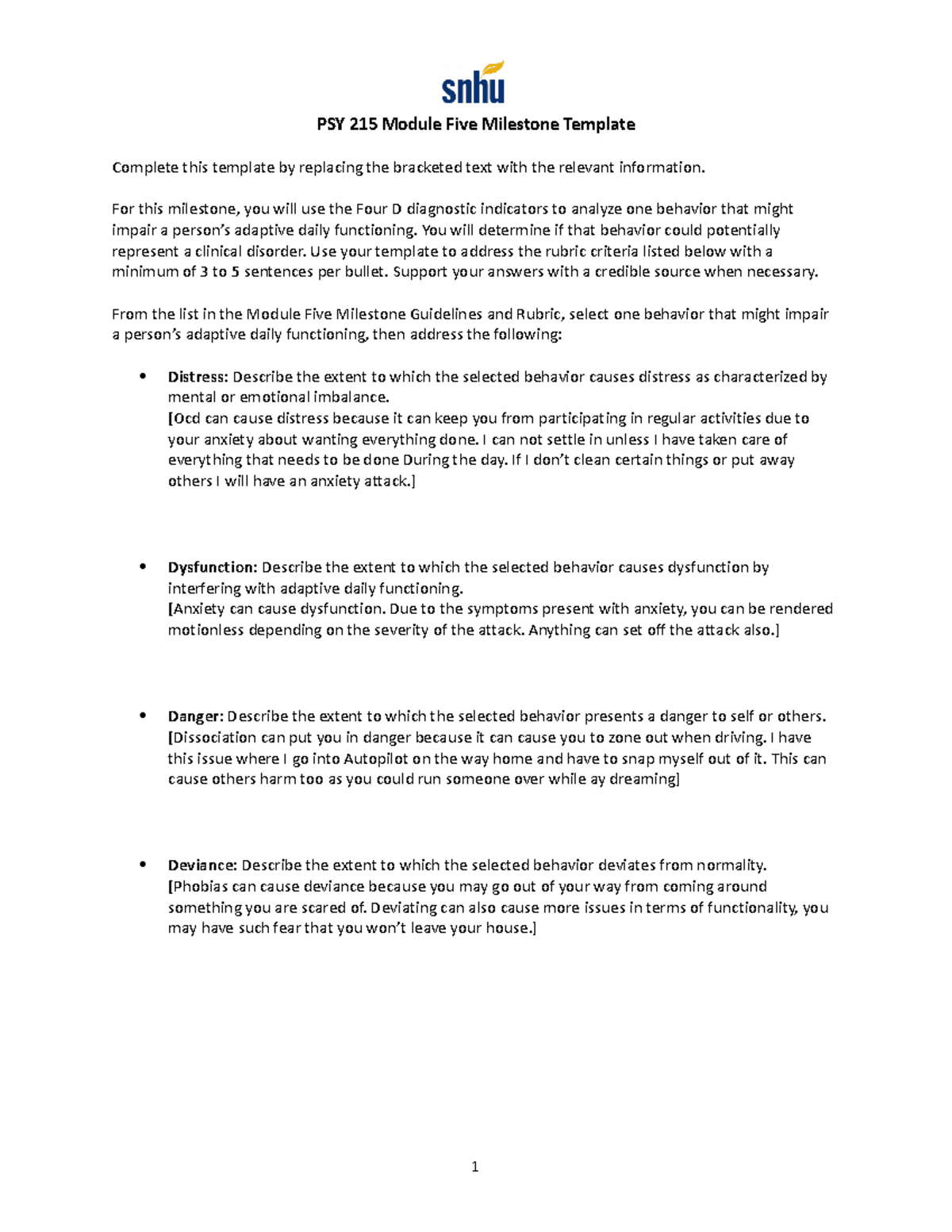 Module 5 - my assignment - PSY 215 Module Five Milestone Template ...