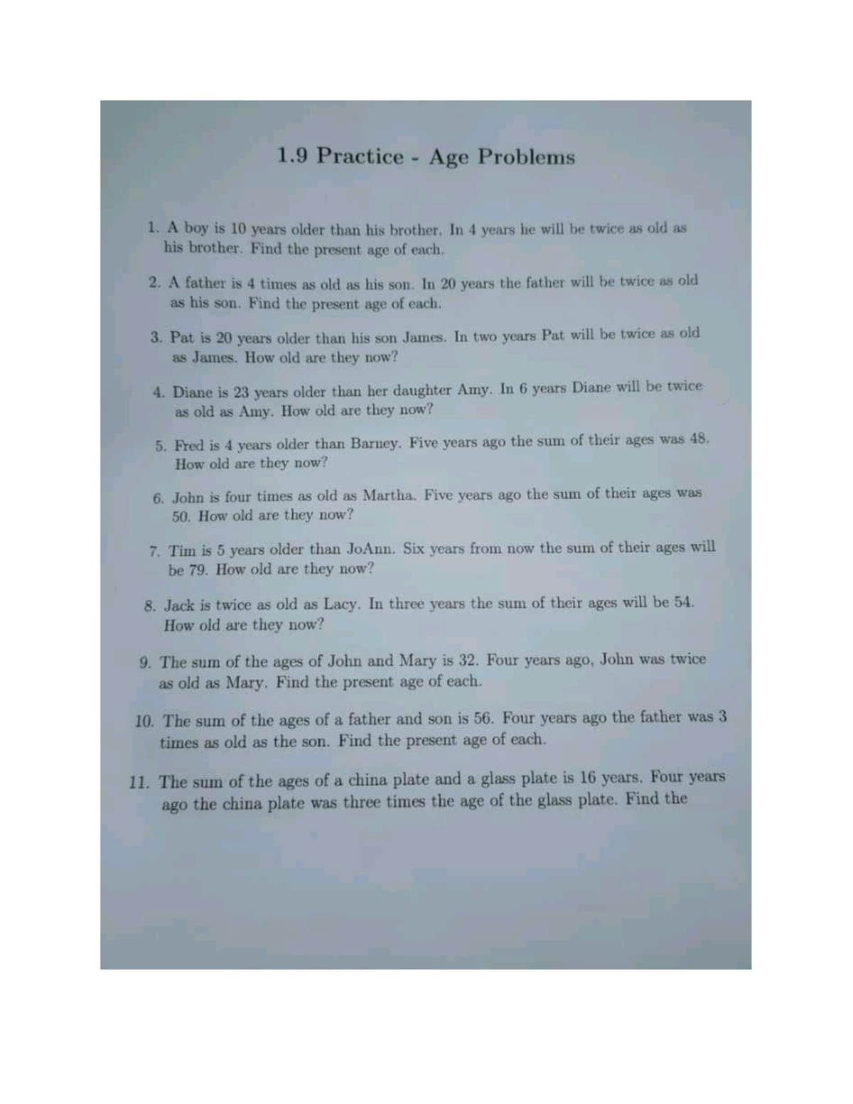 Age Problem with Solutions - Age Problem with Solutions (Conventional ...