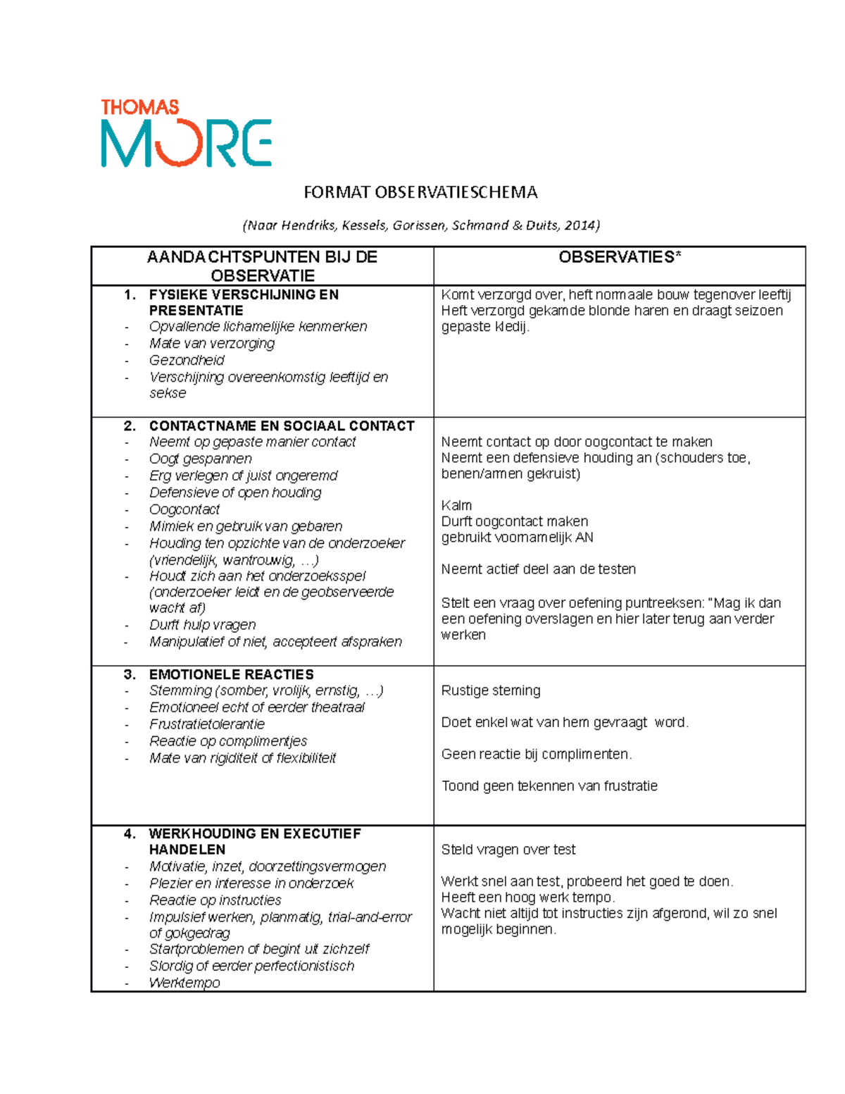 Bax Jan Practicum 1 Observatie notities - FORMAT OBSERVATIESCHEMA (Naar ...
