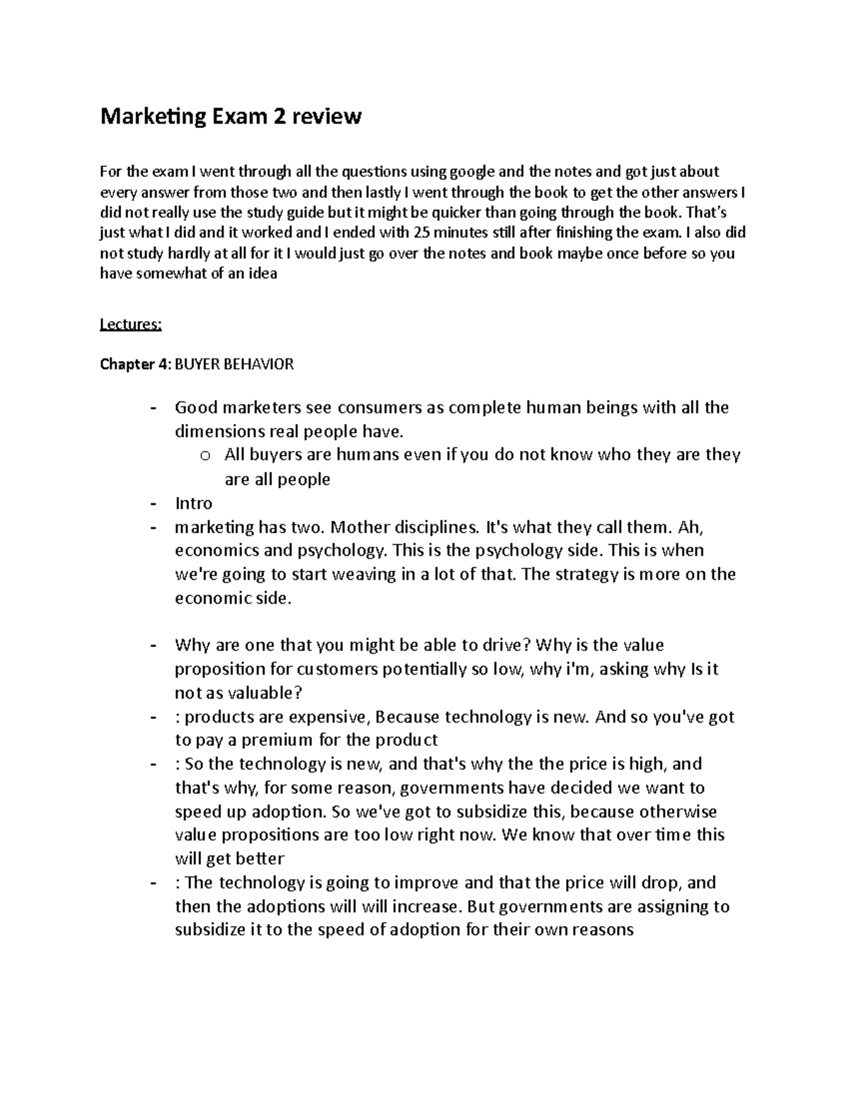 EXAM 2 Notes - answers for each questions with lots of details ...