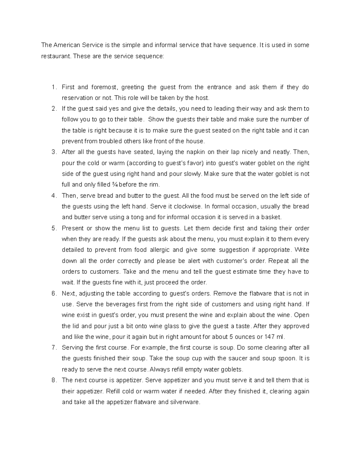 HTH139 Individual Assignment - The American Service is the simple and ...