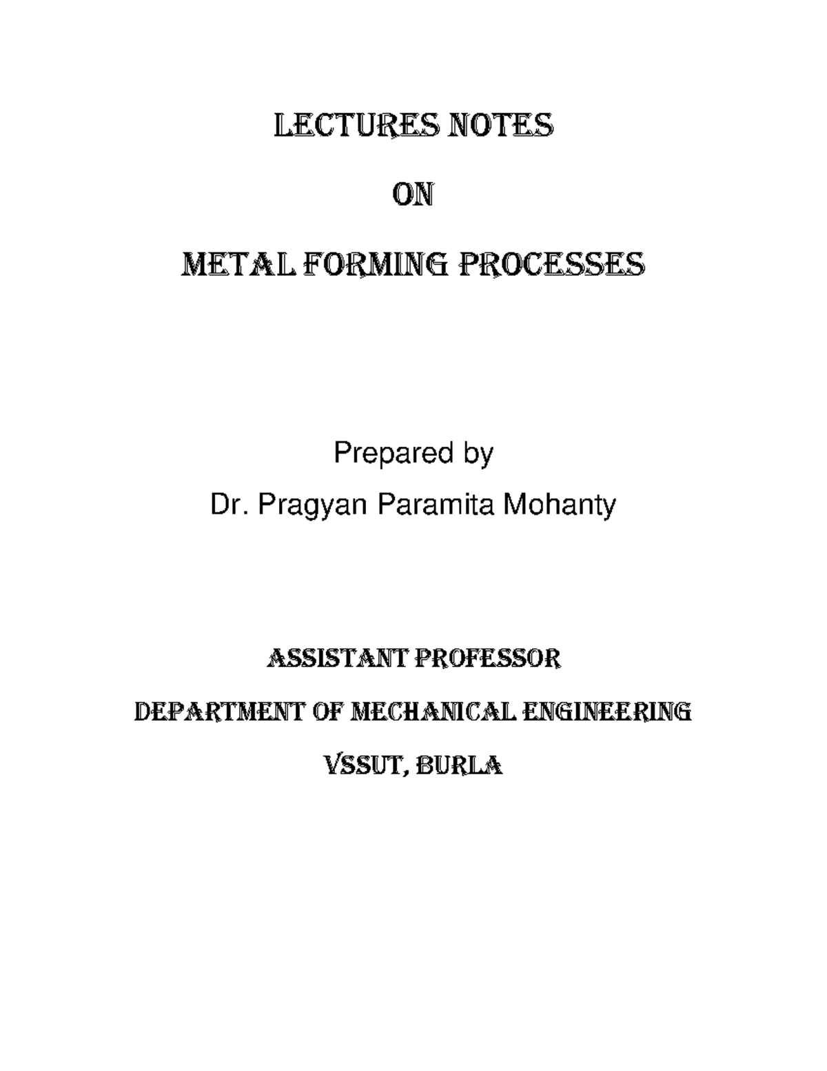 Lecture 1525419667 - notes for the mentioned subject - Lectures notes ...