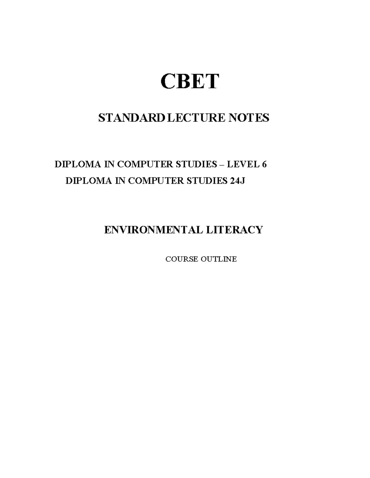 EL Chapter ONE - CBET STANDARD LECTURE NOTES DIPLOMA IN COMPUTER ...