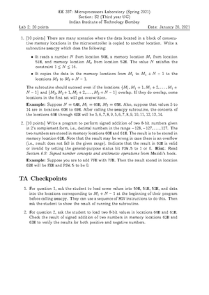 EE337 labsheet 1 - The Problem Statement for the Lab 1 assigned ...