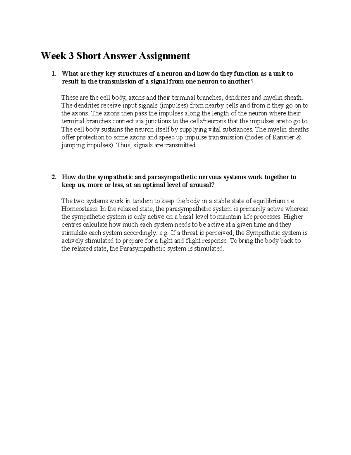 Short Answer Assignment 3 - Week 3 Short Answer Assignment What are they key structures of a ...