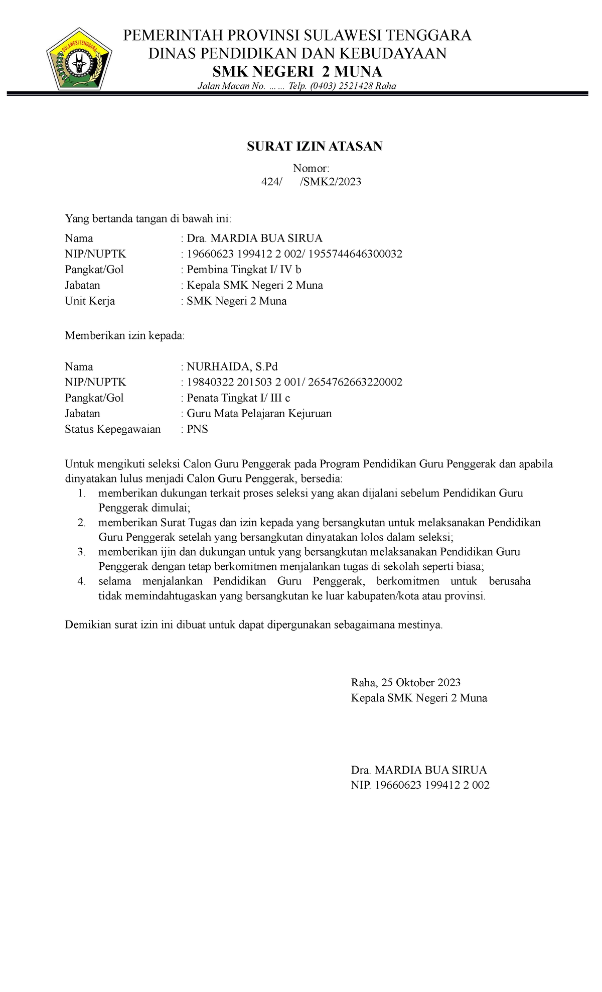 Surat Izin Atasan CGP 11 - PEMERINTAH PROVINSI SULAWESI TENGGARA DINAS ...