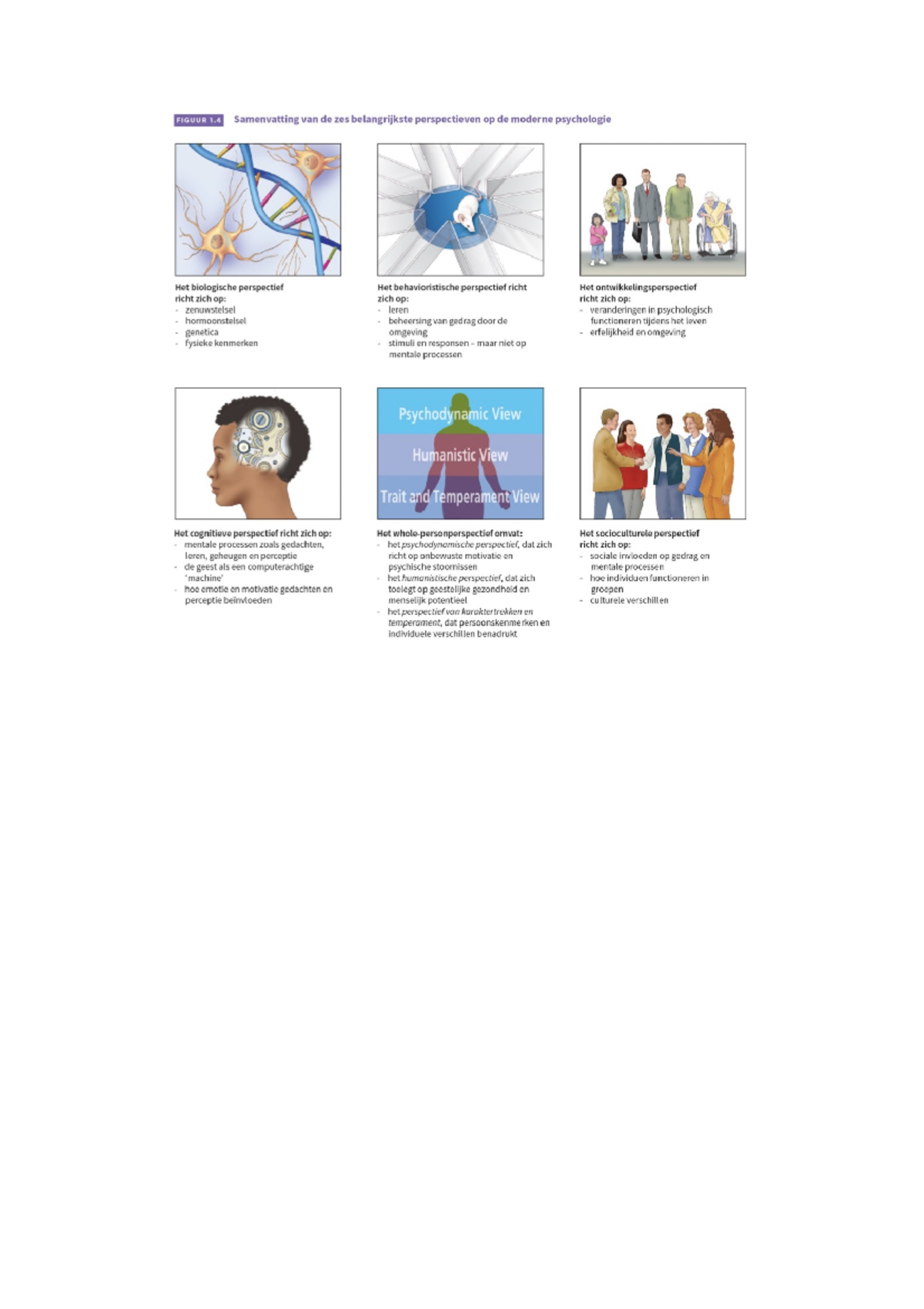 6 belangrijke perspectieven op moderne psychologie - foto handboek ...