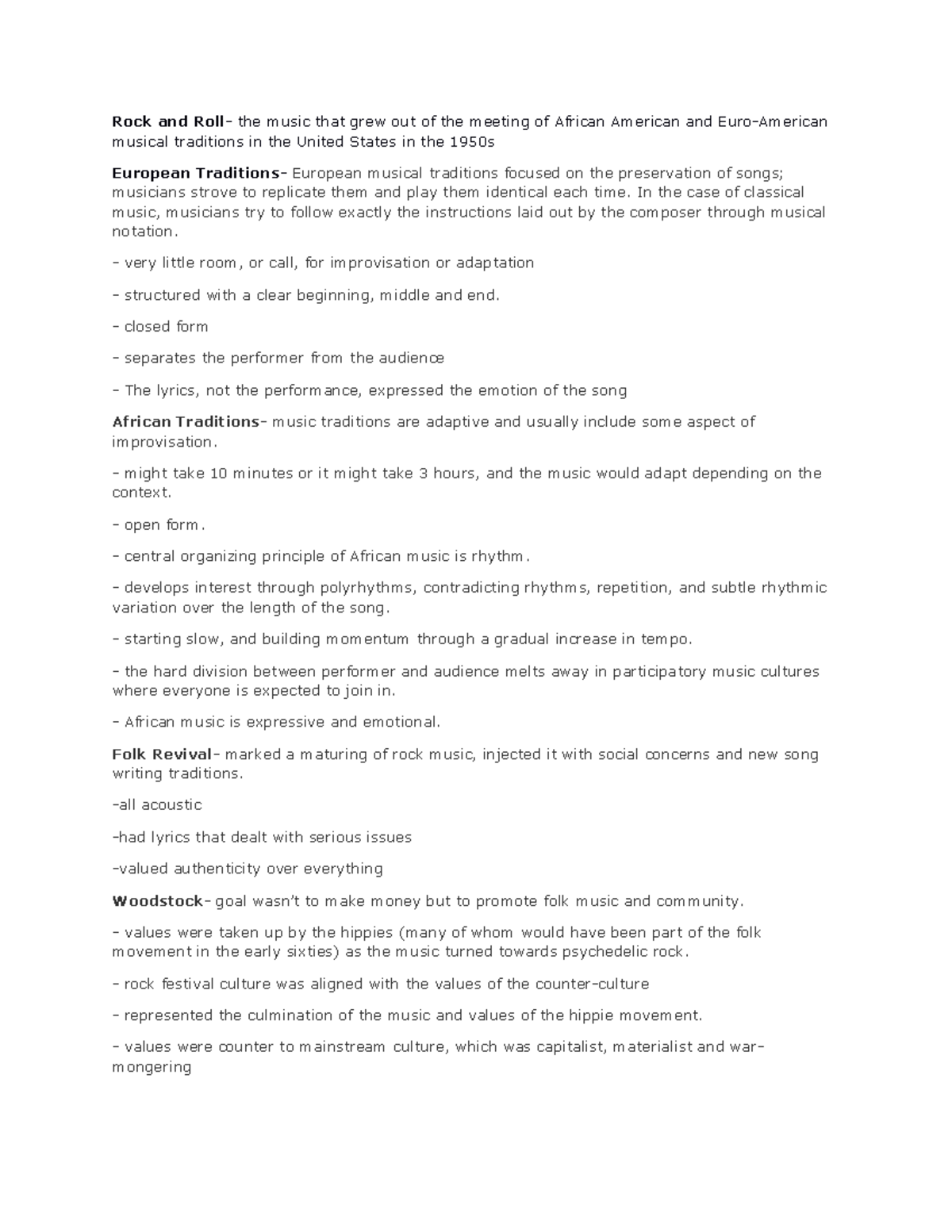 Mu121 listening assignment study - Rock and Roll- the music that grew ...