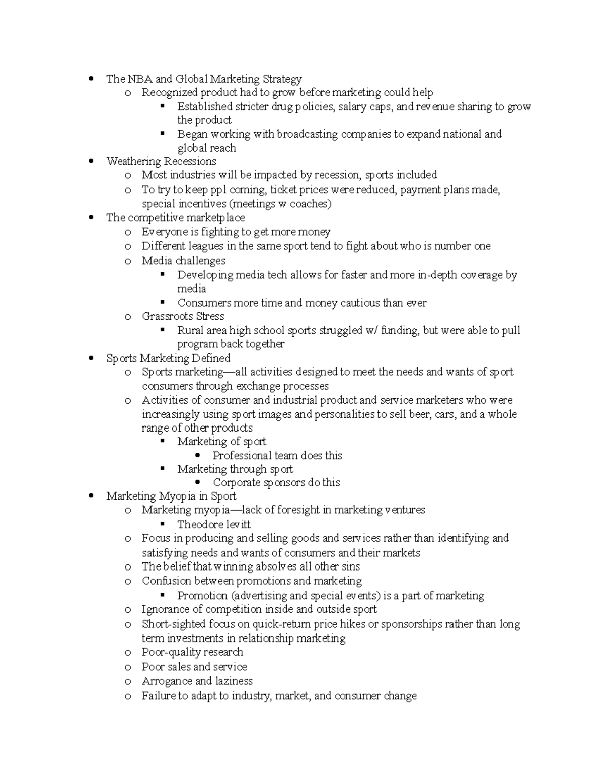 1.1 The Special Nature of Sport Marketing - The NBA and Global ...