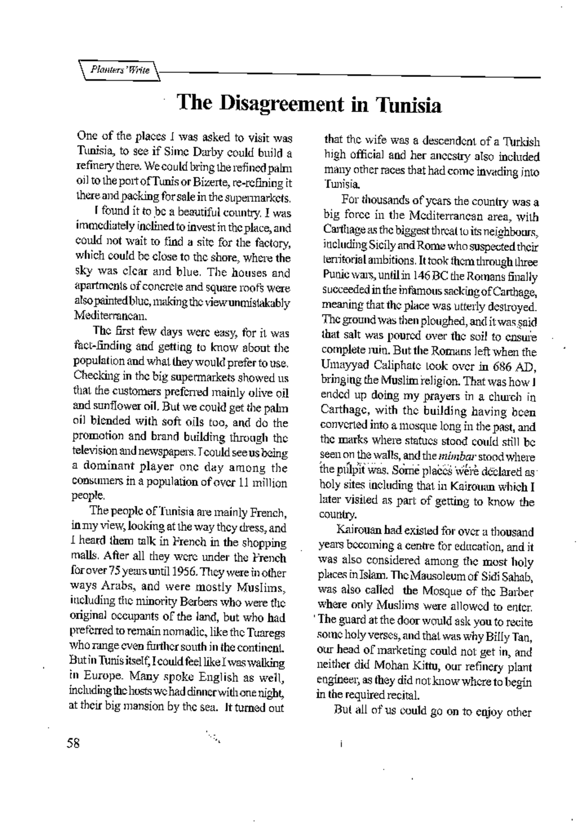 The Disagreement in Tunisia - Random Paper - UiTM - Studocu