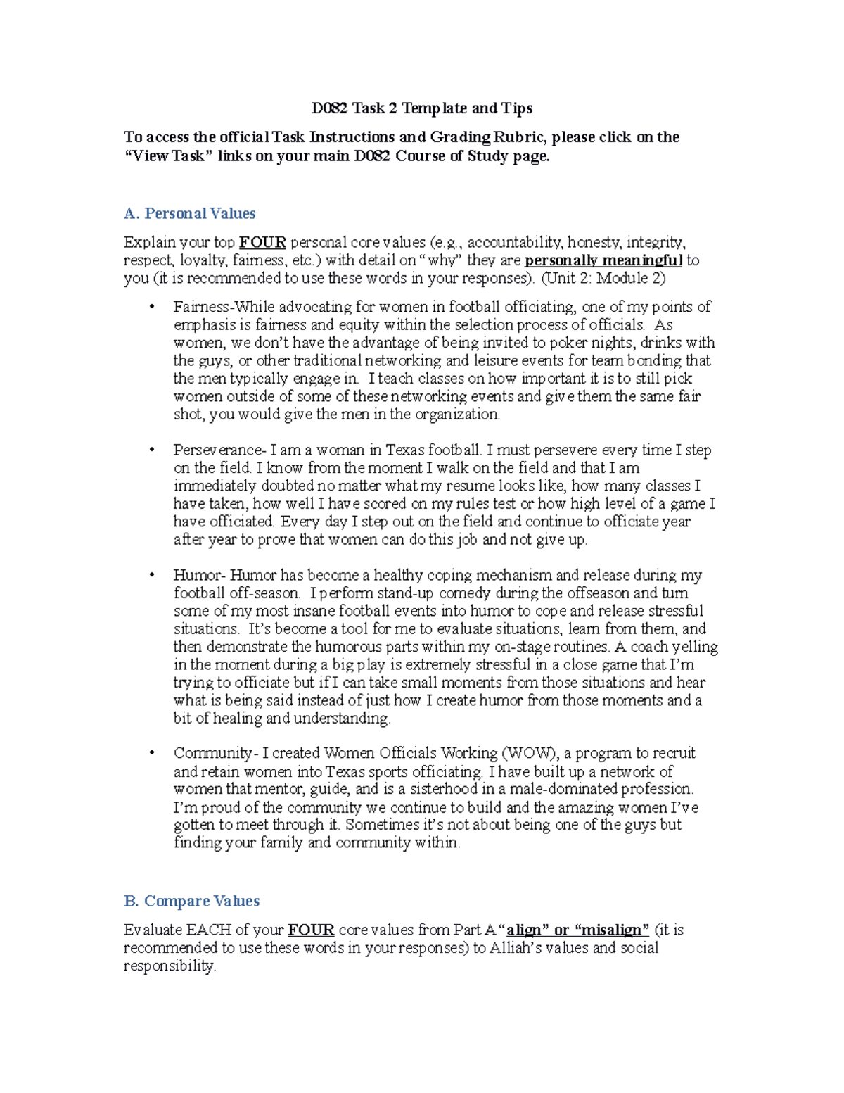 D082 Task 2 Pass - D082 Task 2 Template and Tips To access the official Task Instructions and ...