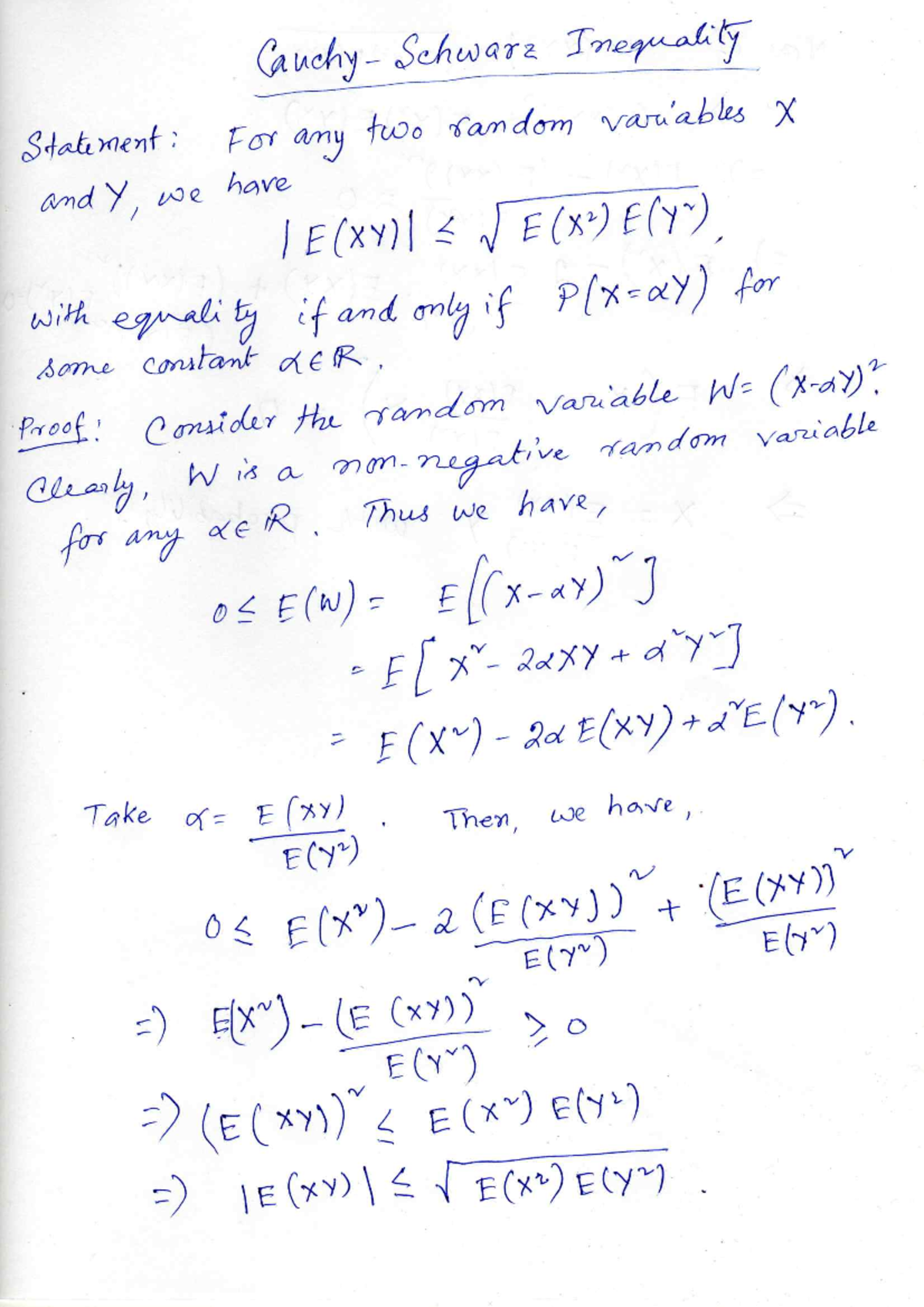 CS-Inequality - ASDKNJANAMSBSA - Schwarz Inequality Statement: For any ...