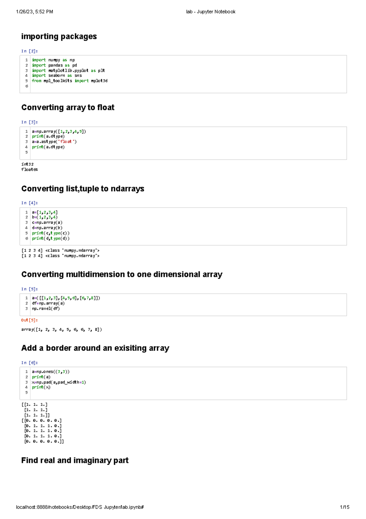 Lab Jupyter Notebook Giictitoitoy Importing Packages In 2 Converting Array To Float In