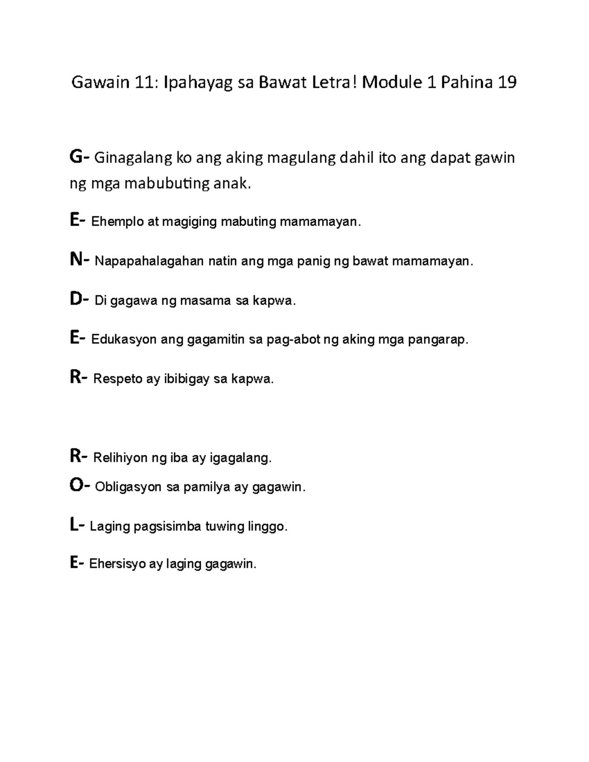 PT 3rd Grading AP - essay for all - Gawain 11: Ipahayag sa Bawat Letra ...