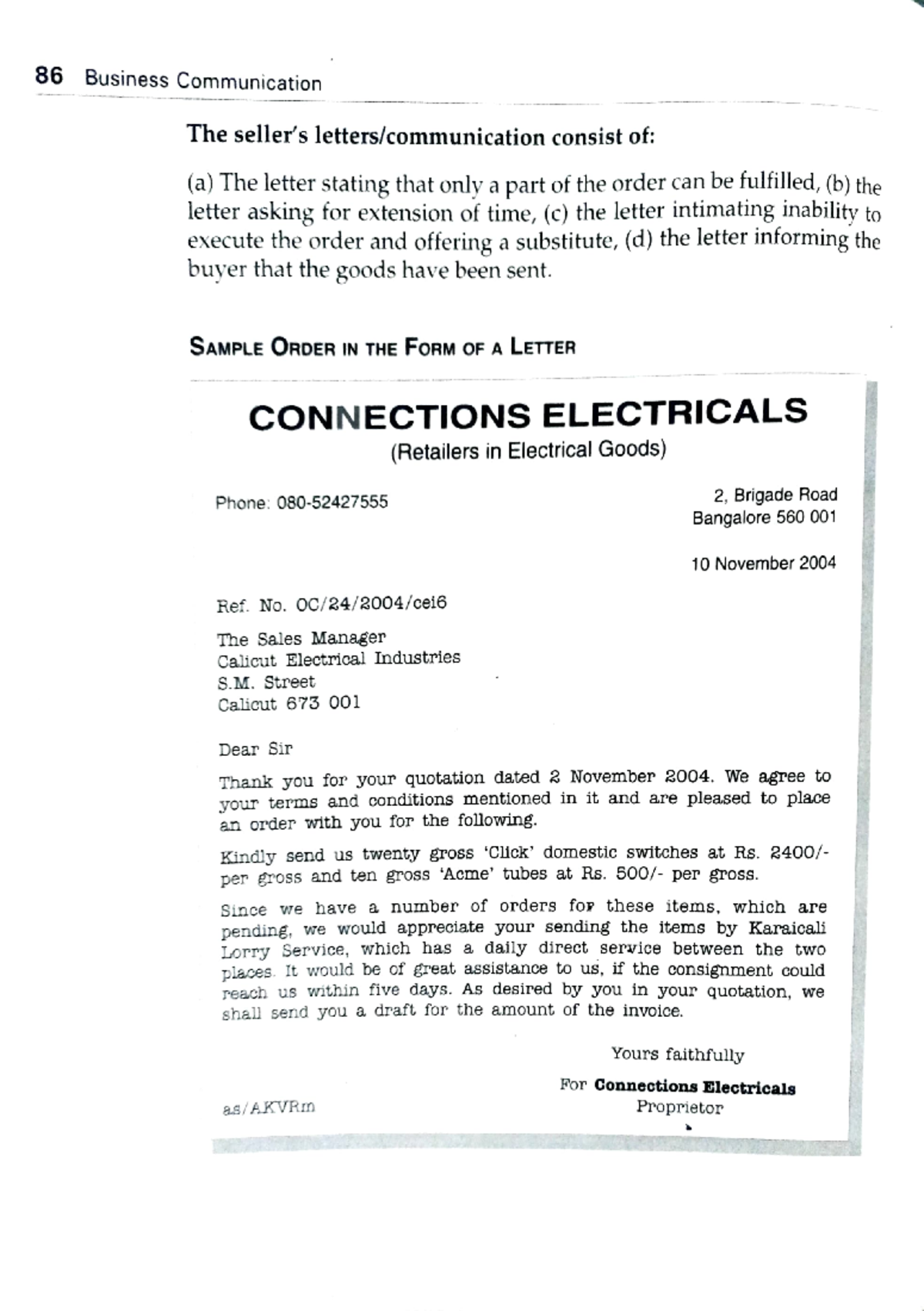 Orders and Despatch - Nice - 86 Business Communication The seller's ...