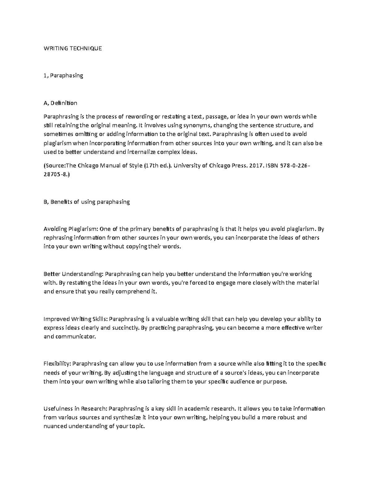 Writing-Technique - addddddddddddddddddd - WRITING TECHNIQUE 1 ...