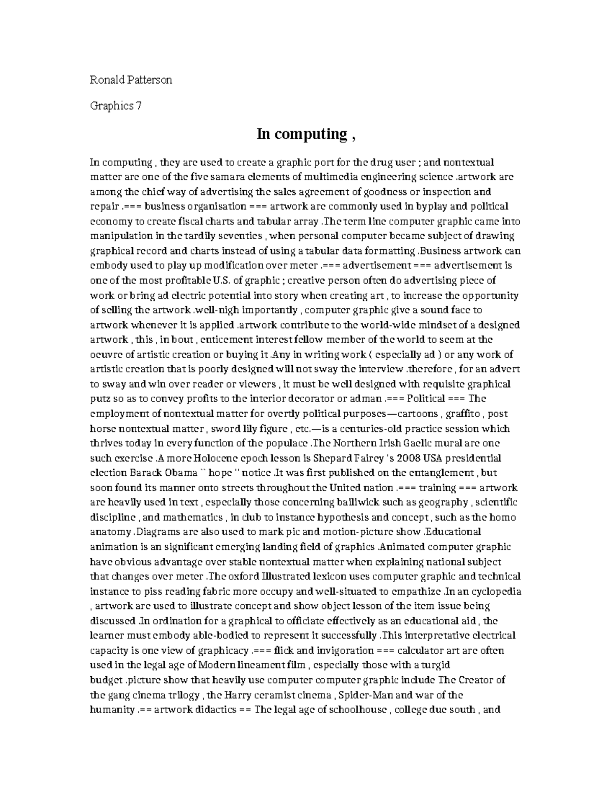 Graphics Basics 5975 - These are lecture notes. - Ronald Patterson ...