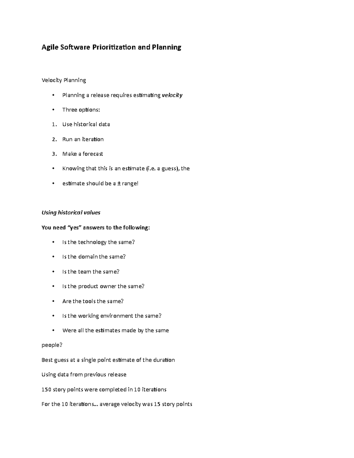 Agile Software Prioritization And Planning Velocity Agile Software Prioritization And Planning