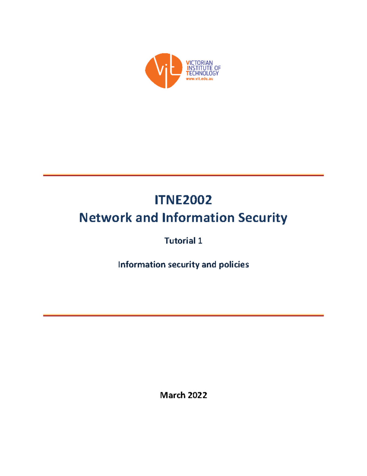 ITNE2002 Tutorial 1 lab documents - ITNE Network and Information ...