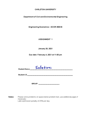 Assignments 3 and 4 - assignment 3 4 - Warning: TT: undefined function: 32 Carleton University ...