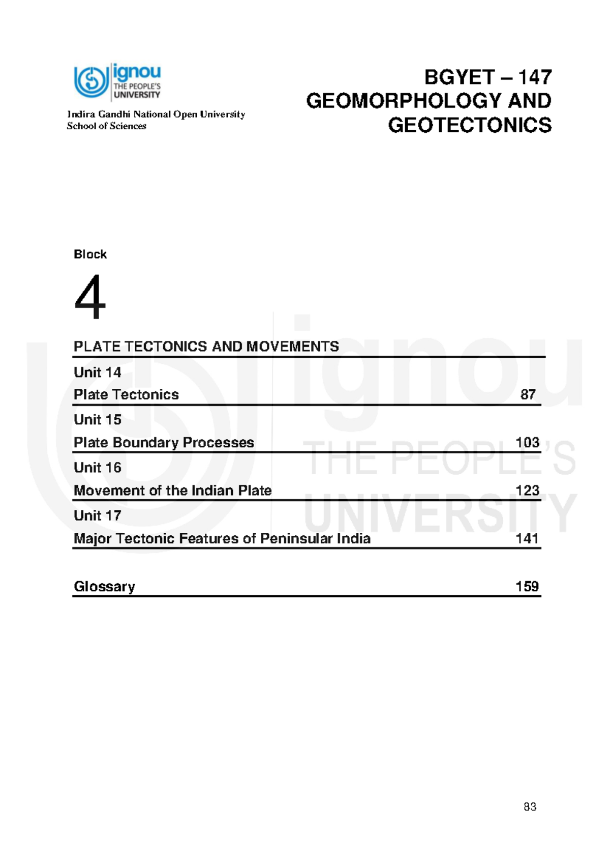 Block-4 - Ore Geology - Block 4 PLATE TECTONICS AND MOVEMENTS Unit 14 ...