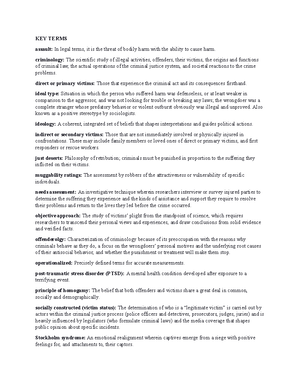 Chapt 7 - VICTIMOLOGY CHAPTER 7 Traditional Crimes Homicide ...