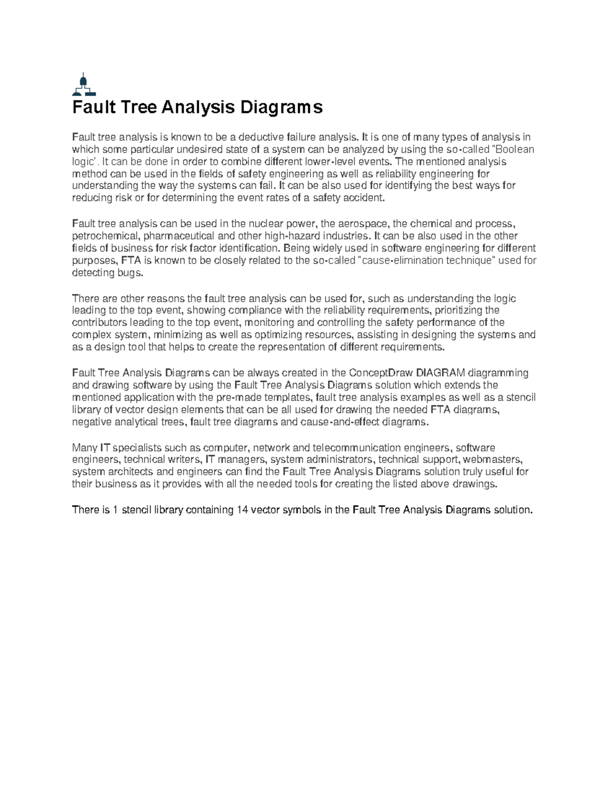 Fault Tree Analysis Diagrams - It is one of many types of analysis in ...