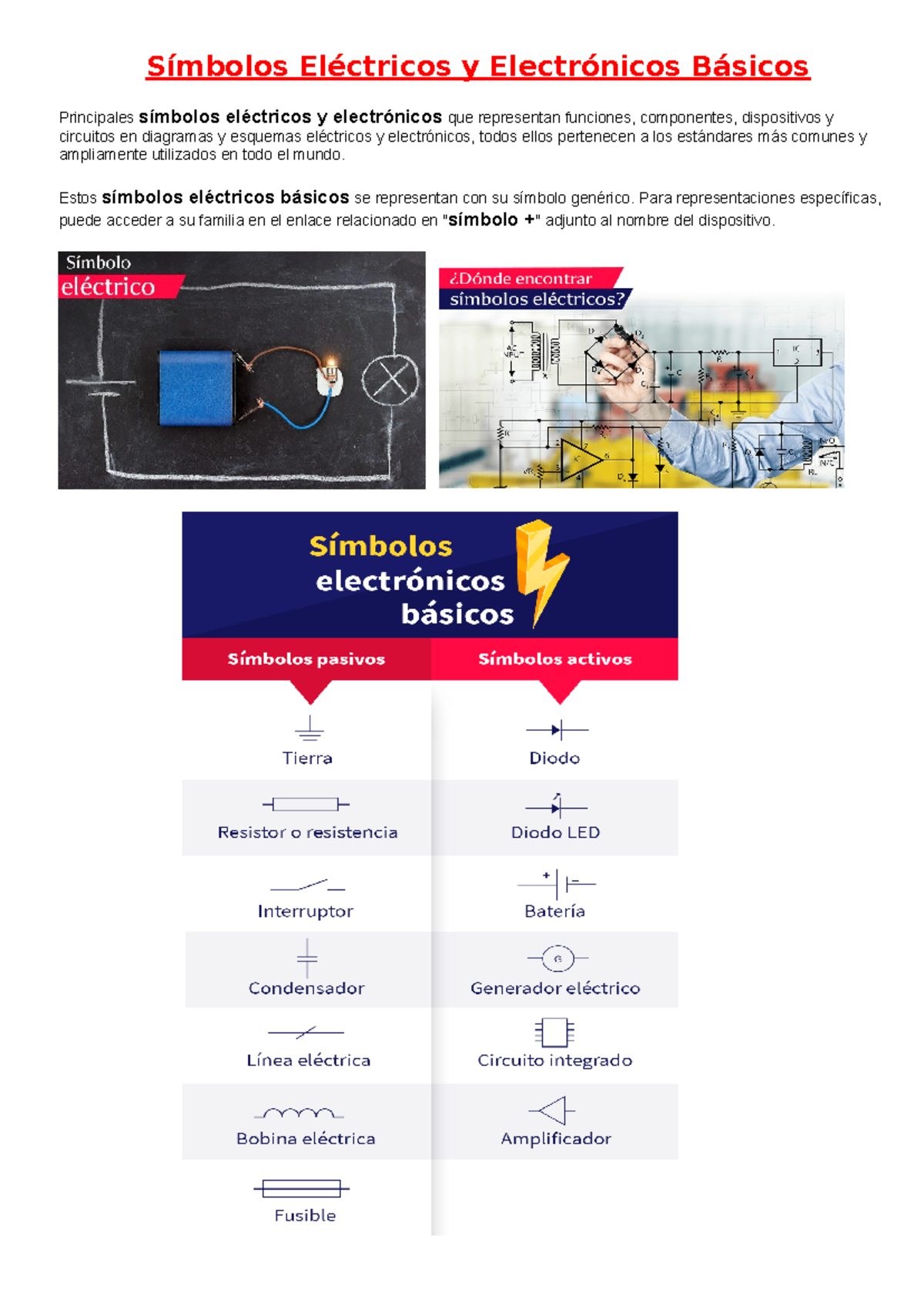 Símbolos Eléctricos y Electrónicos Básicos - Símbolos Eléctricos y ...
