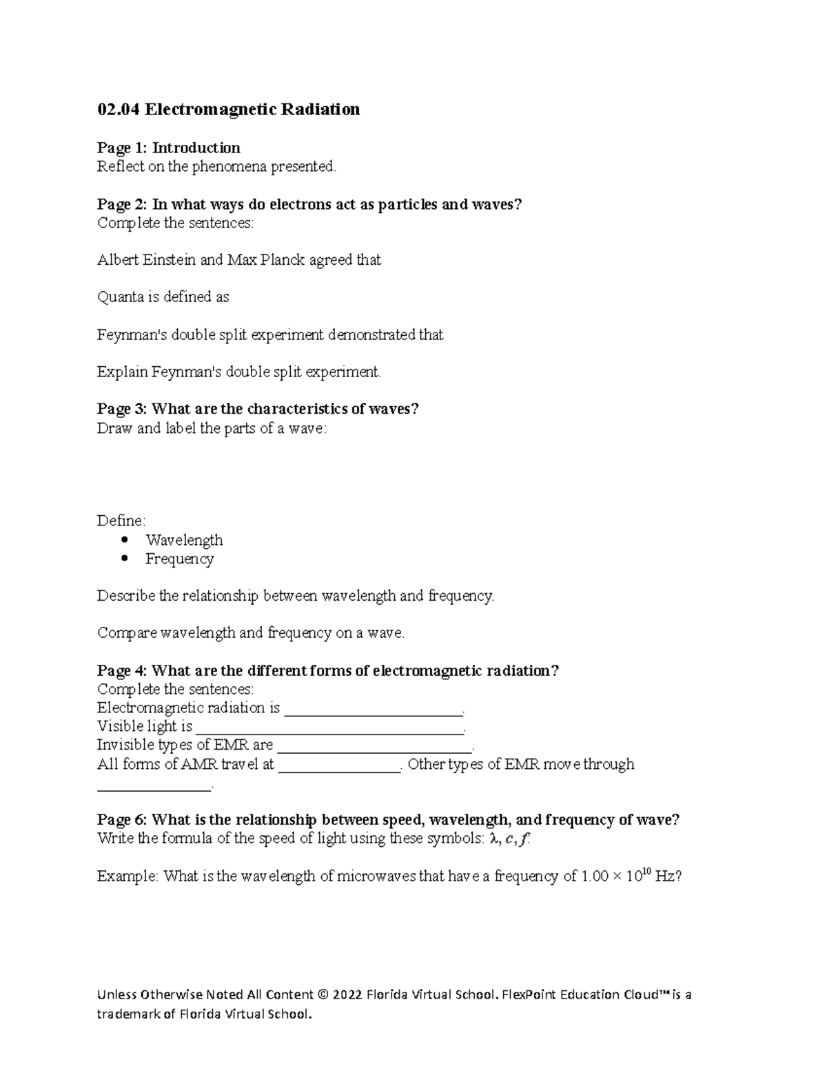 02 04 journal - 02 Electromagnetic Radiation Page 1: Introduction ...