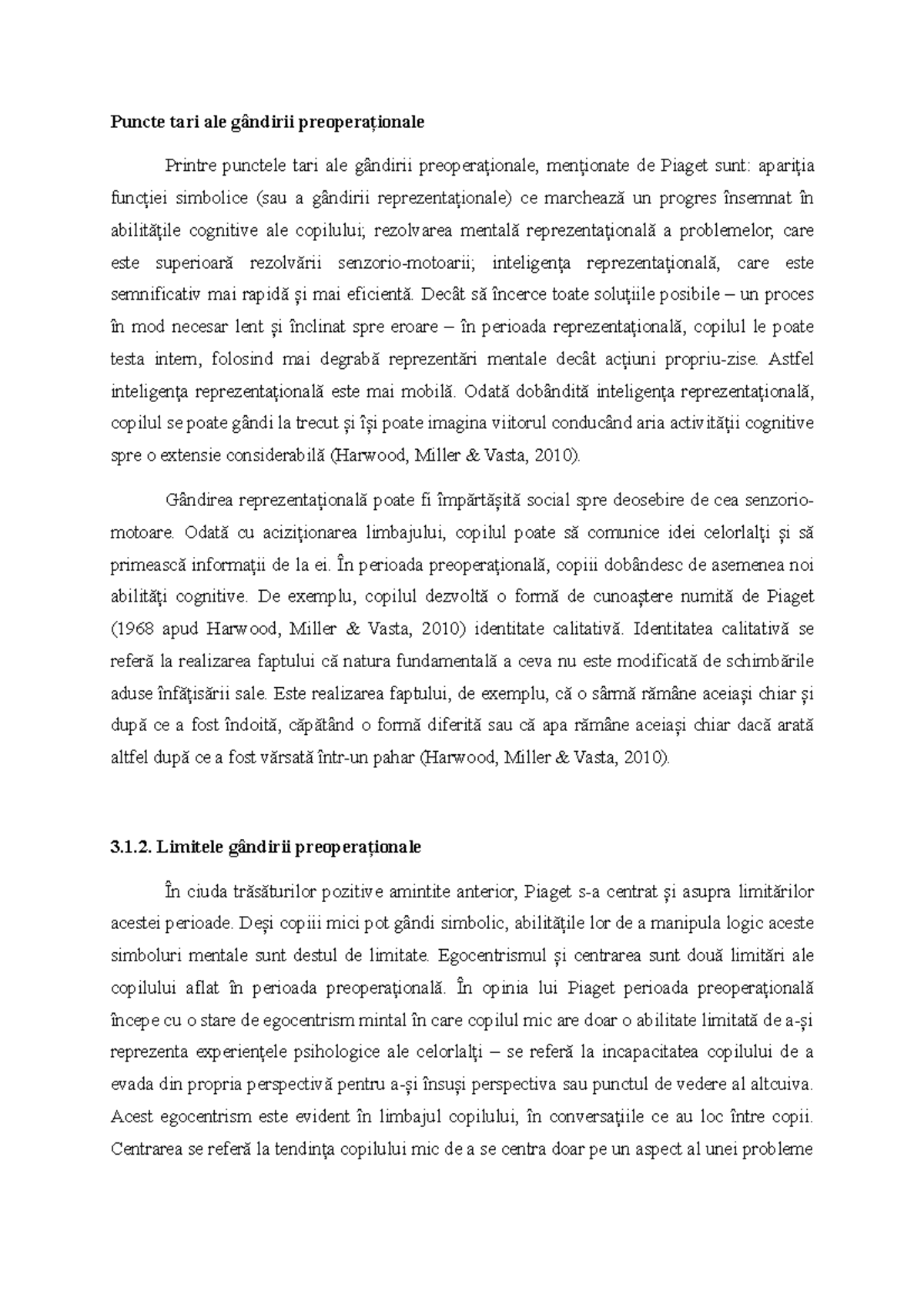 Gandirea preoperationala - Puncte tari ale gândirii preoperaționale ...