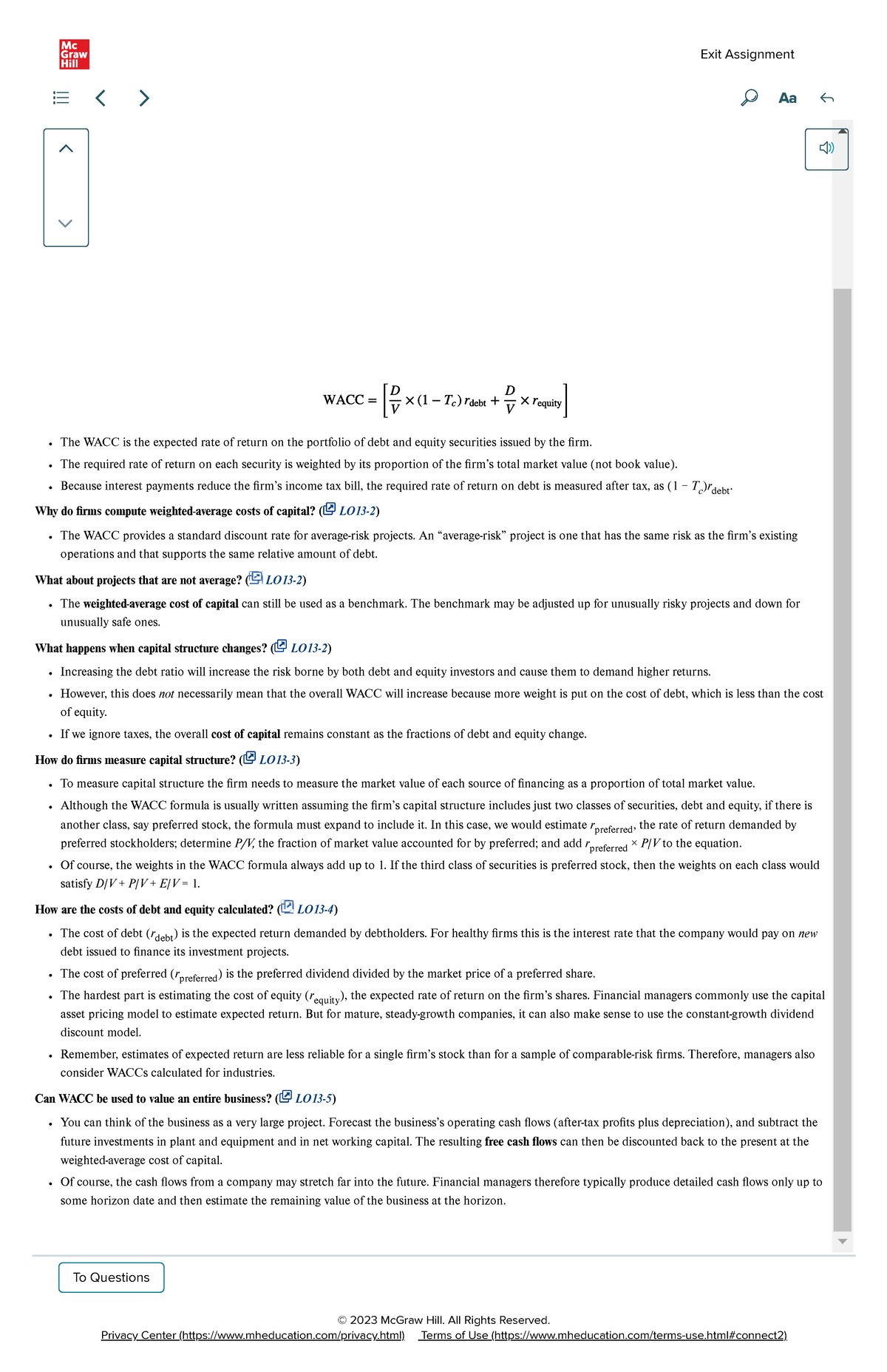 Chp13Summary - Chapter 13 summary textbook - The WACC is the expected ...