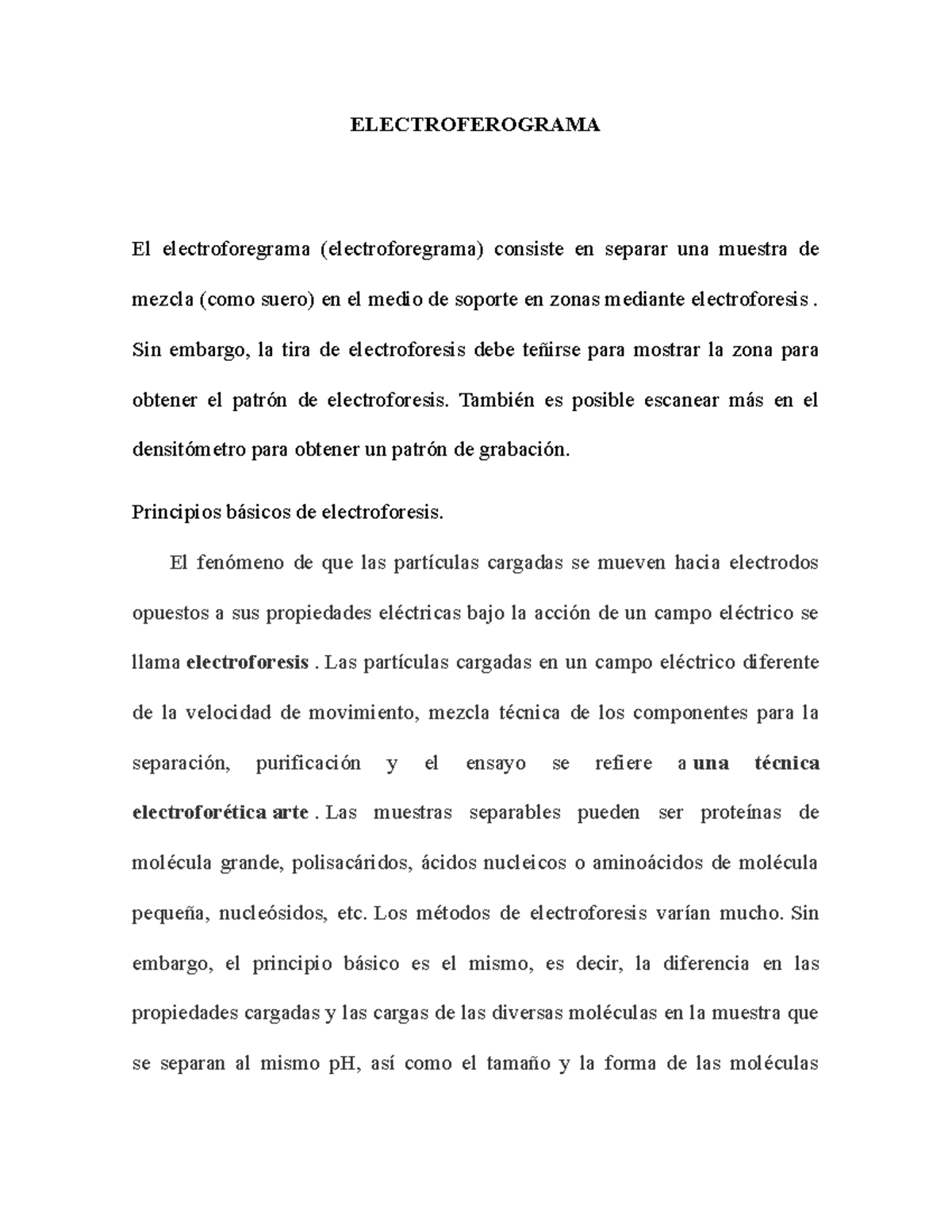 Electroferograma - ELECTROFEROGRAMA El electroforegrama ...