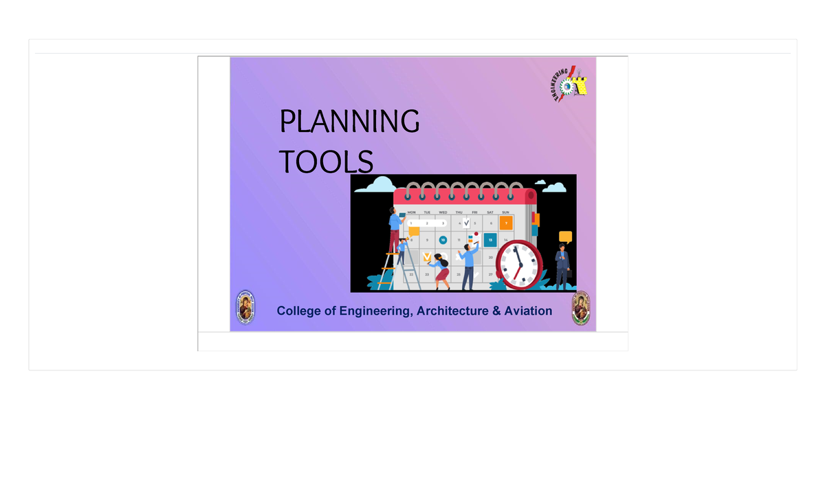 Planning- Tools merged - College of Engineering, Architecture ...