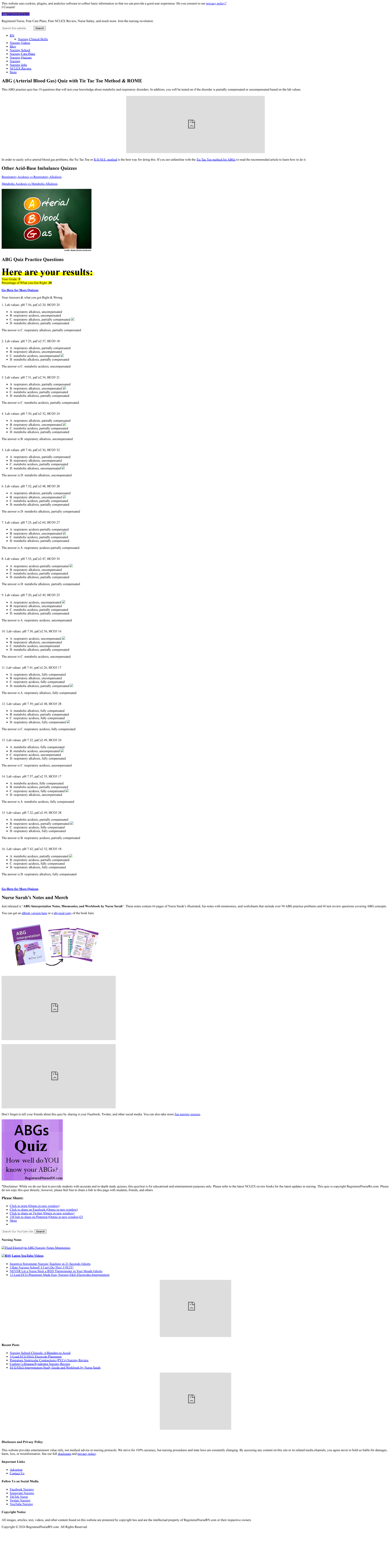 ABG (Arterial Blood Gas) Quiz with Tic Tac Toe Method & ROME - This website uses cookies ...