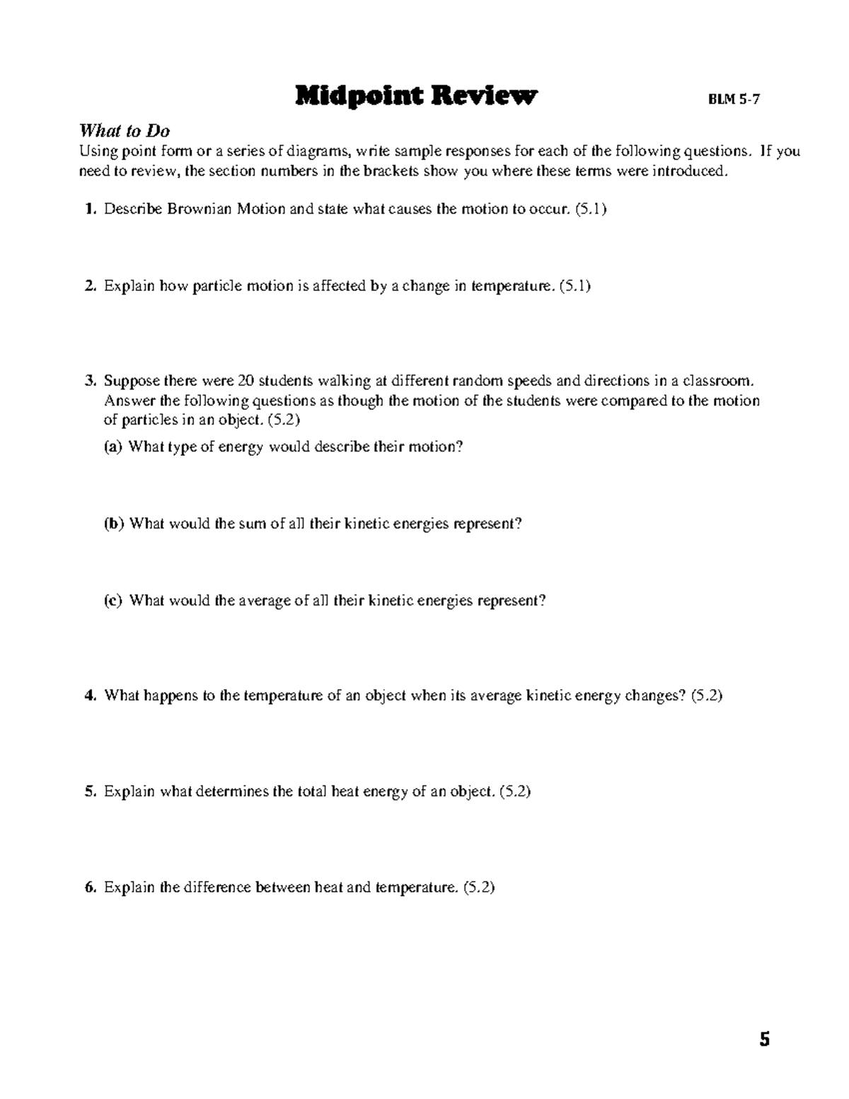 Workbook - ch 5 - sci14 - webb2015 - Midpoint Review BLM 5- What to Do ...