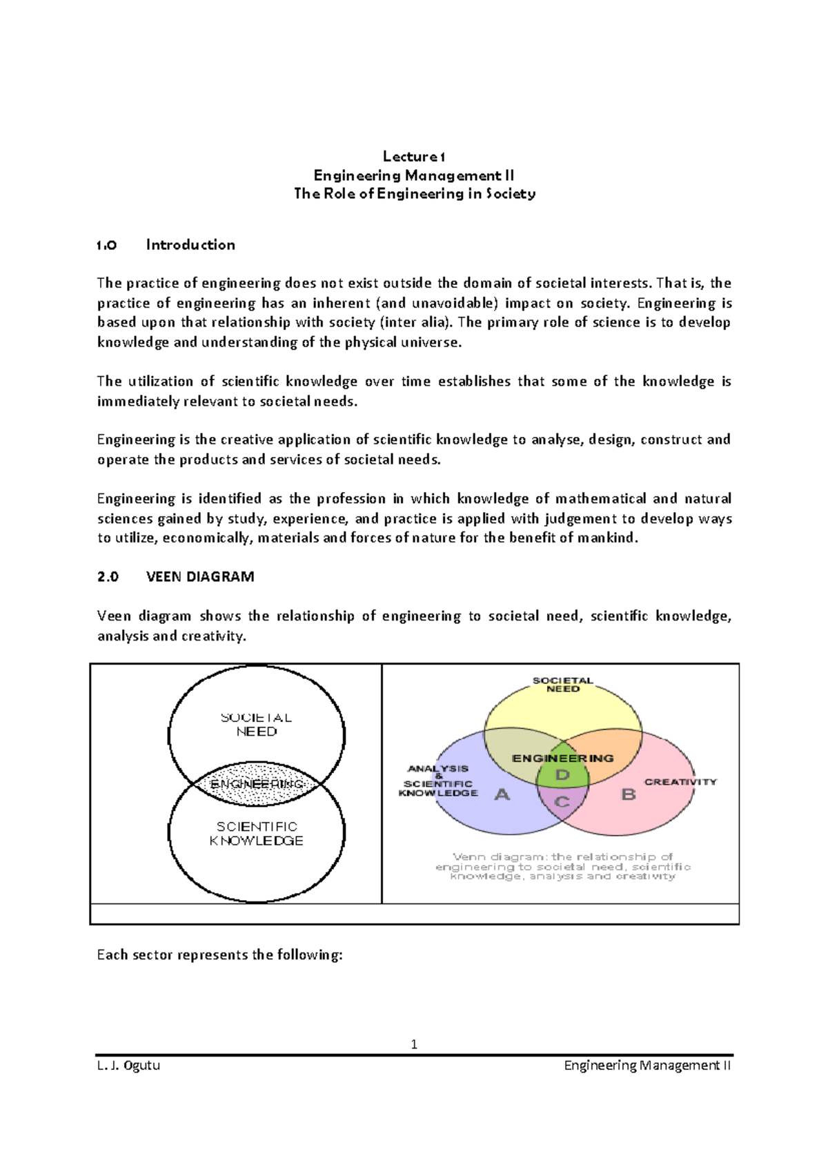 179199204 Lecture 1 Role of Engineer in Society 001 pdf - 1 Lecture 1 ...