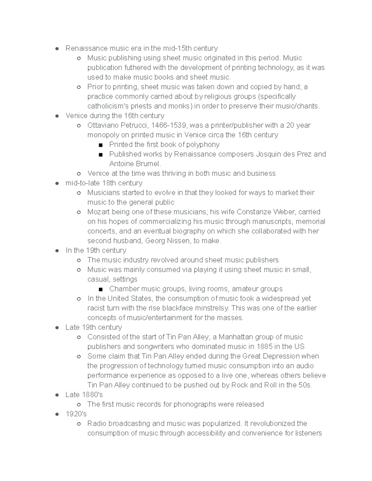 Music Industry History Report - Renaissance music era in the mid-15th ...