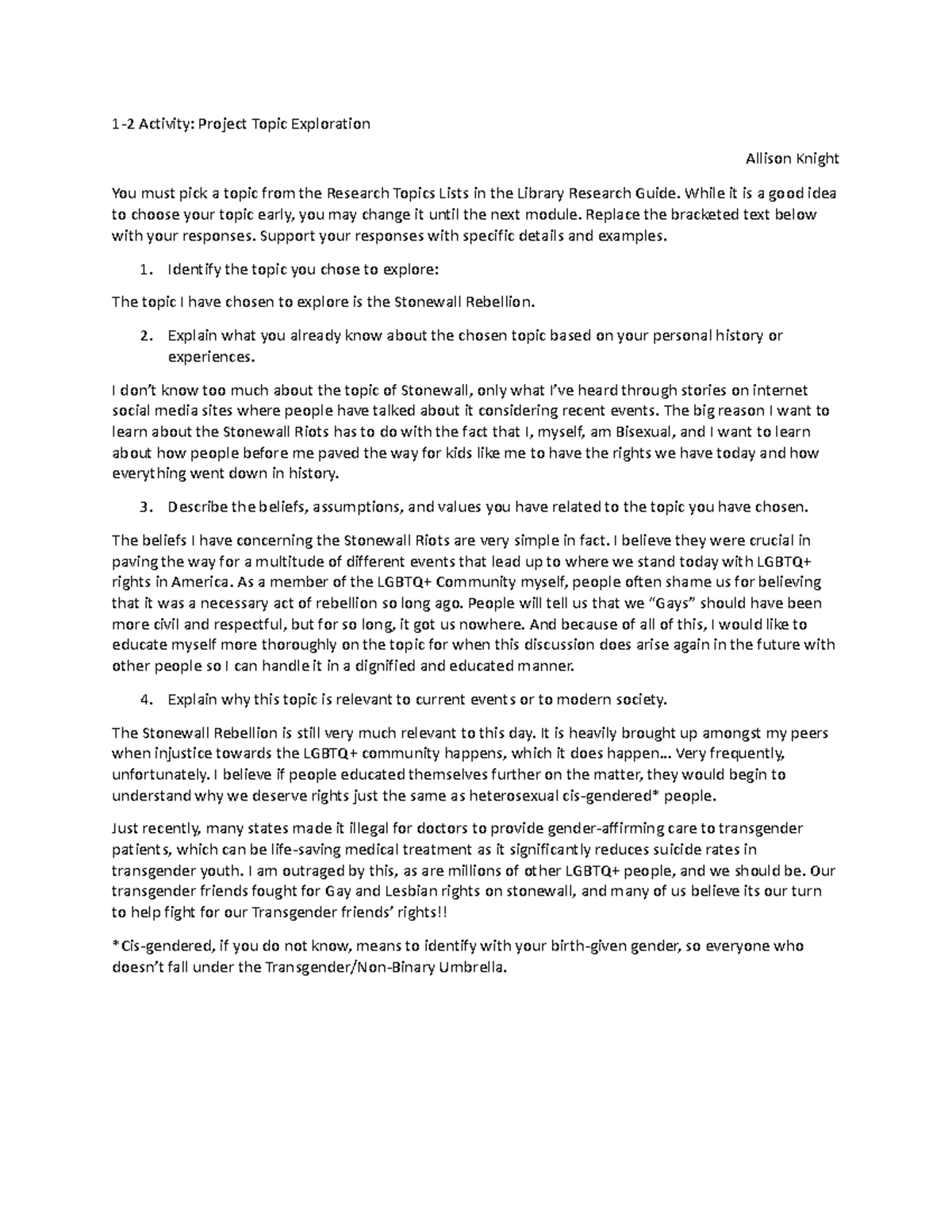 1-2 Activity - Project Topic Exploration - 1-2 Activity: Project Topic ...