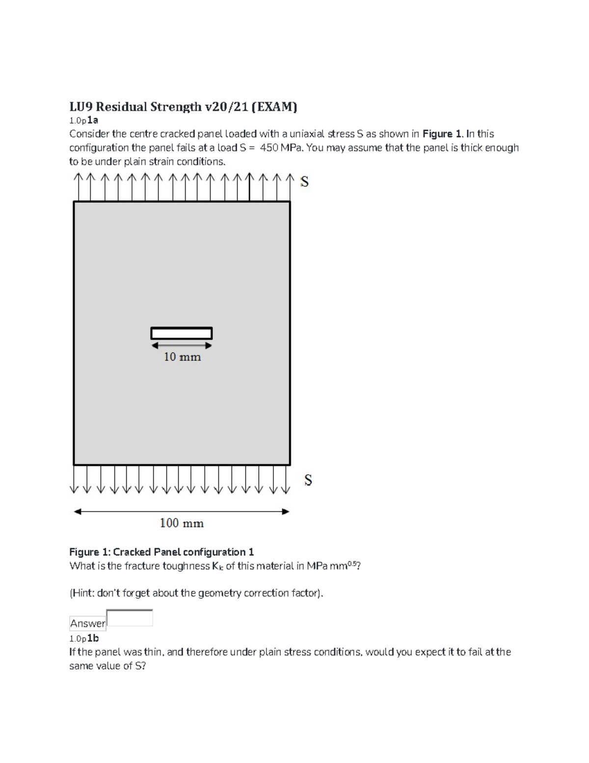 LU9 4 Assignment Questions - LU9 Residual Strength v20/21 (EXAM) 1 ...