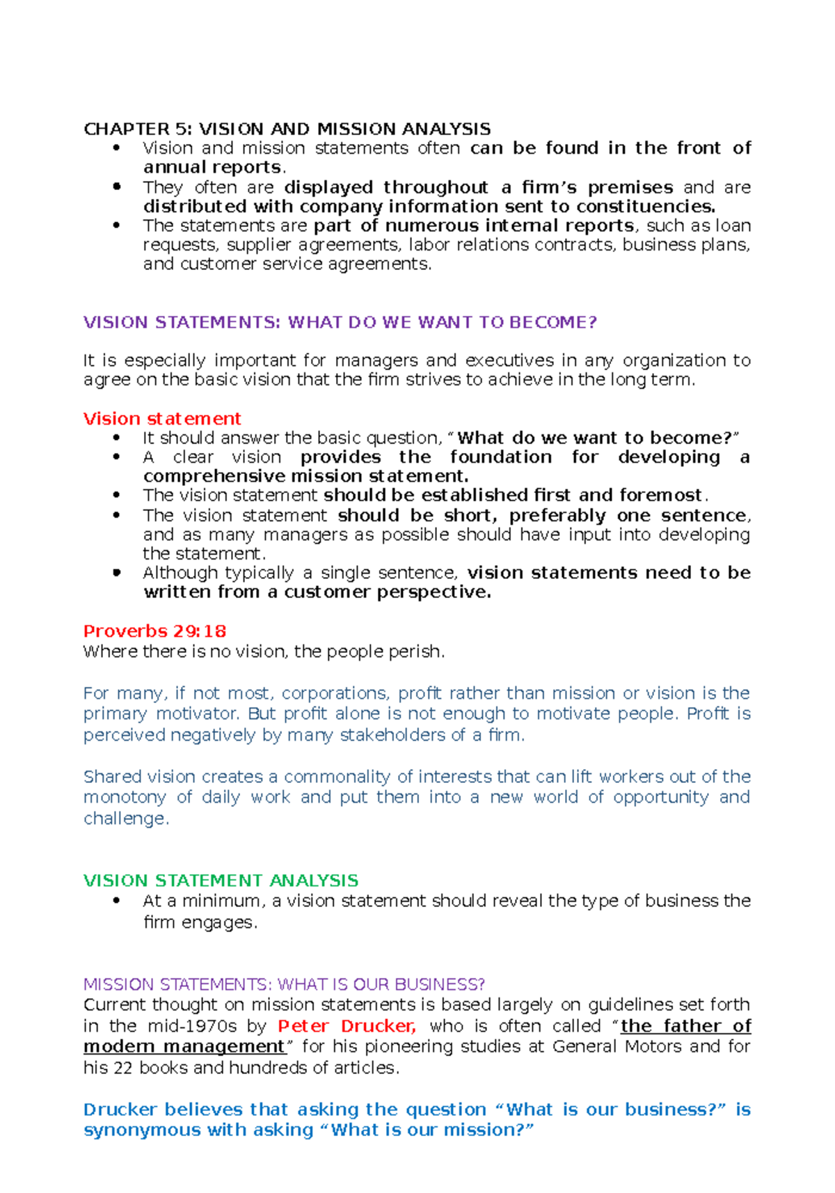 Chapter 5 - CHAPTER 5: VISION AND MISSION ANALYSIS Vision and mission ...