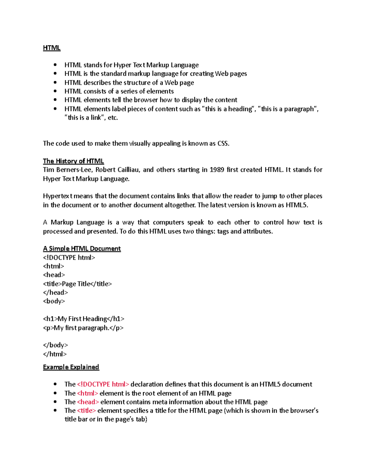 HTML - Basic details about HTML language including various tags ...
