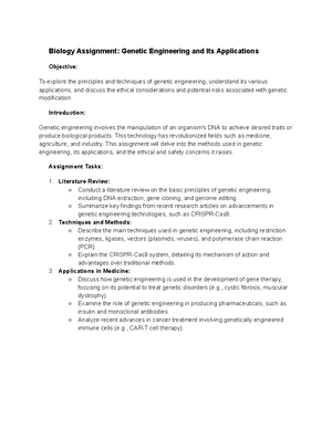 Biology Assignment Photosynthesis and Its Importance in Ecosystems ...