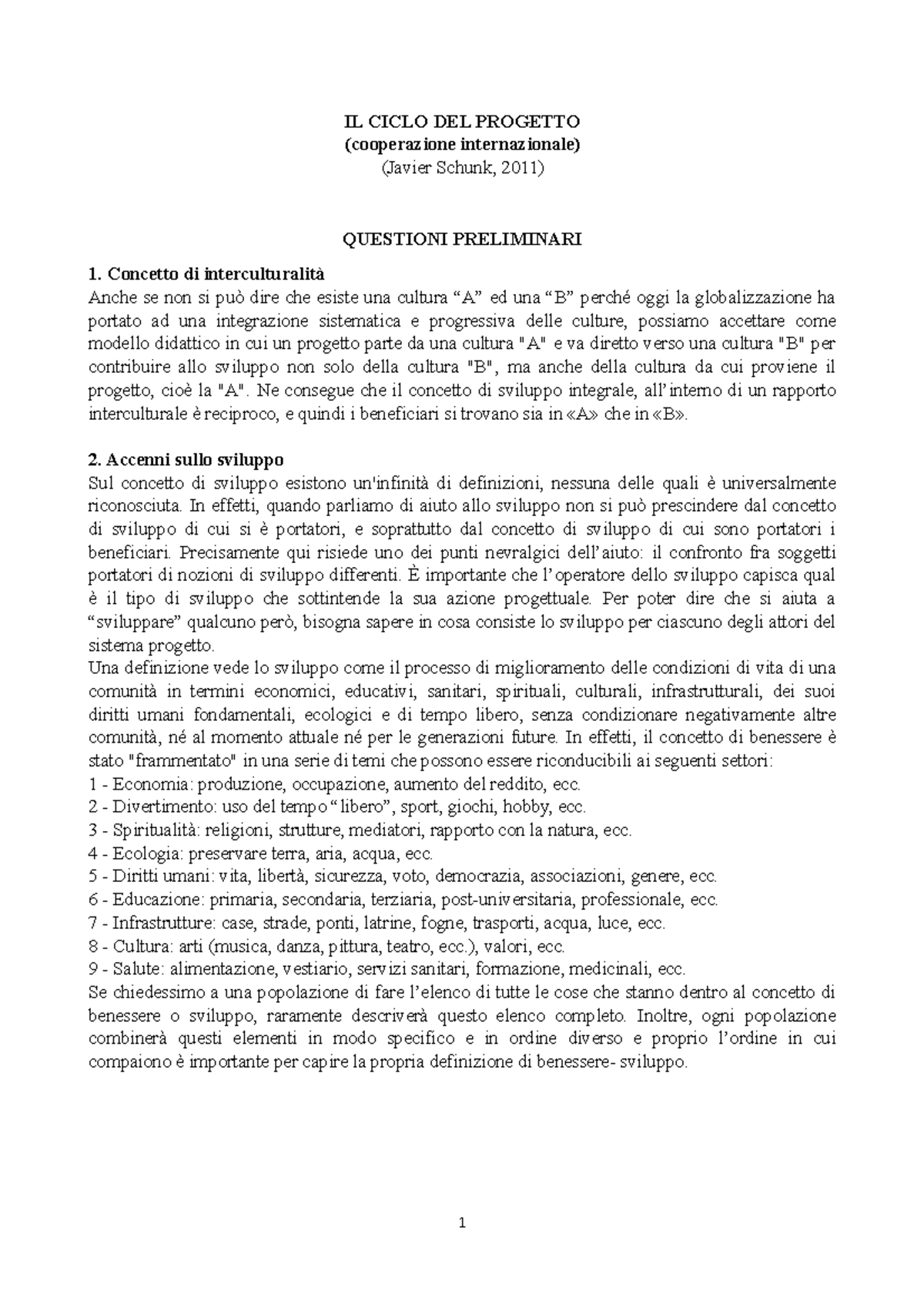 Il Ciclo del Progetto - IL CICLO DEL PROGETTO (cooperazione ...